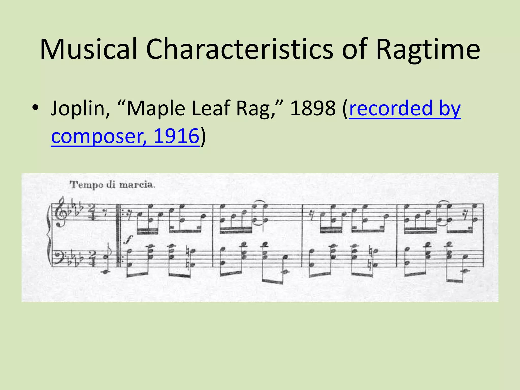 Ragtime and Its Afterlife | PPTX
