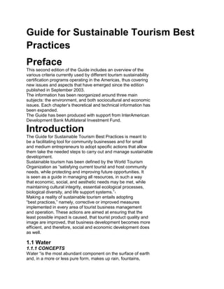 RA_Guide for Sustainable Tourism Best Practices | PDF