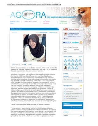 Rahajeng tunjungputri twitter interview agora l'oreal | PDF