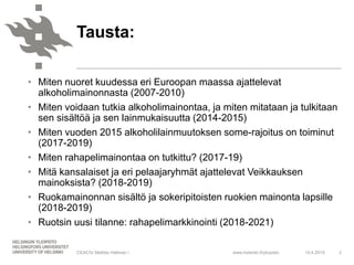 Matilda Hellman: Rahapelimainontatutkimus: mitä on tutkittu ja mitkä ...