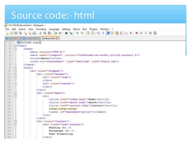 Html & Css presentation