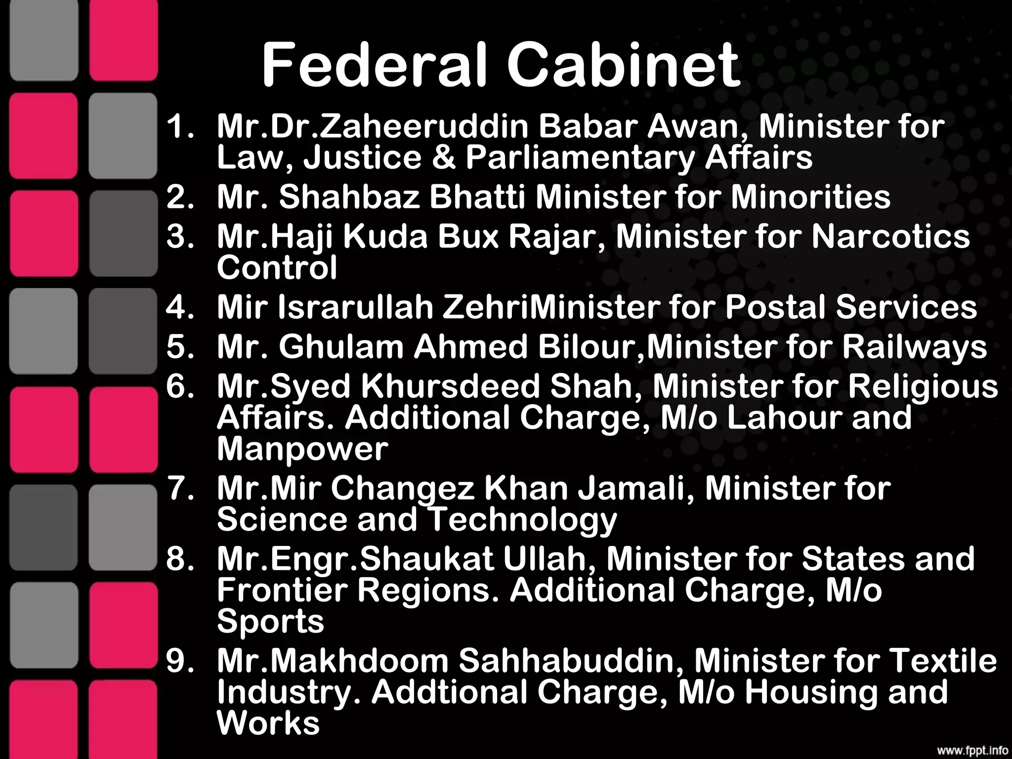 structure of federal government of pakistan | PPT
