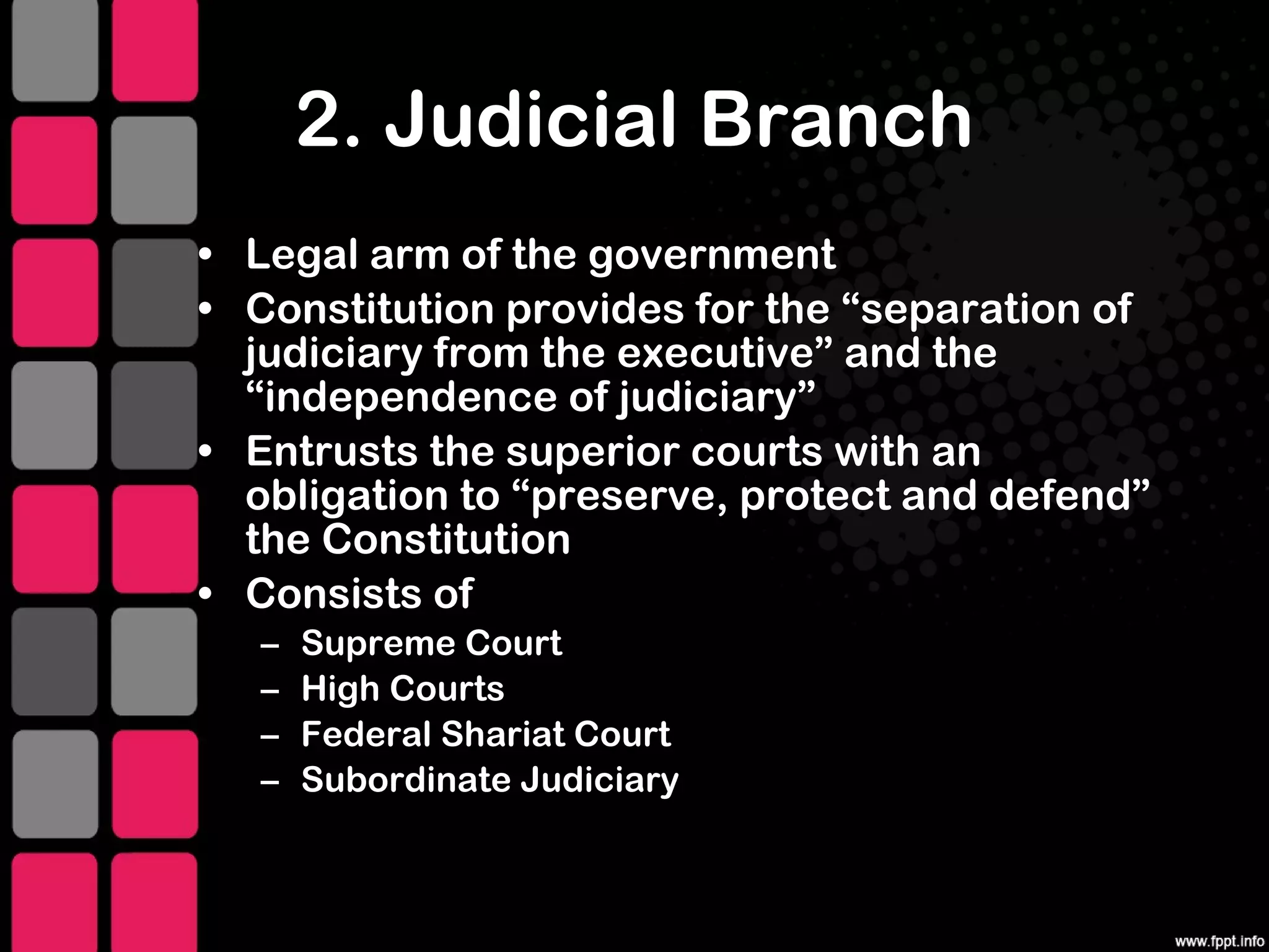 structure of federal government of pakistan | PPT