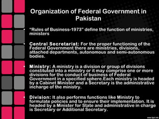 structure of federal government of pakistan | PPT