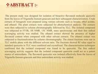 Extraction and isolation of flavonoid quercetin | PPTX