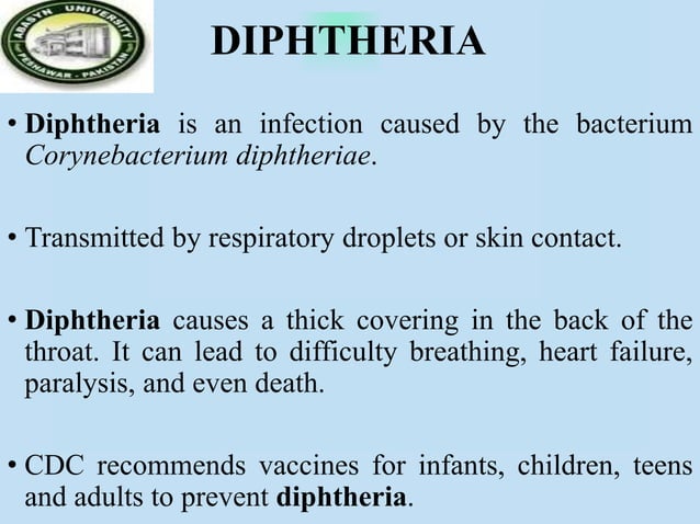 Diphtheria | PPTX | Ear, Nose and Throat Conditions | Diseases and ...