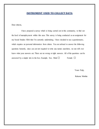 CSEC Social Studies - Sample SBA | DOCX