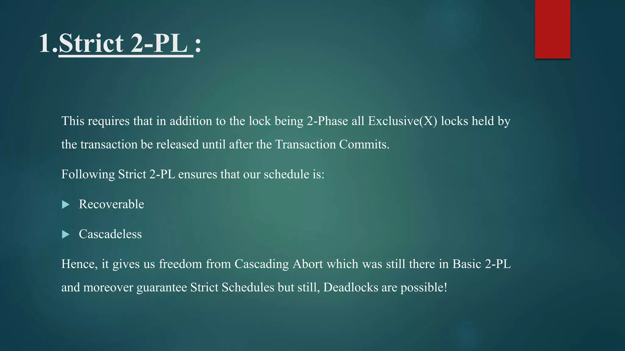 Variations Of Two Phase Locking | PPTX