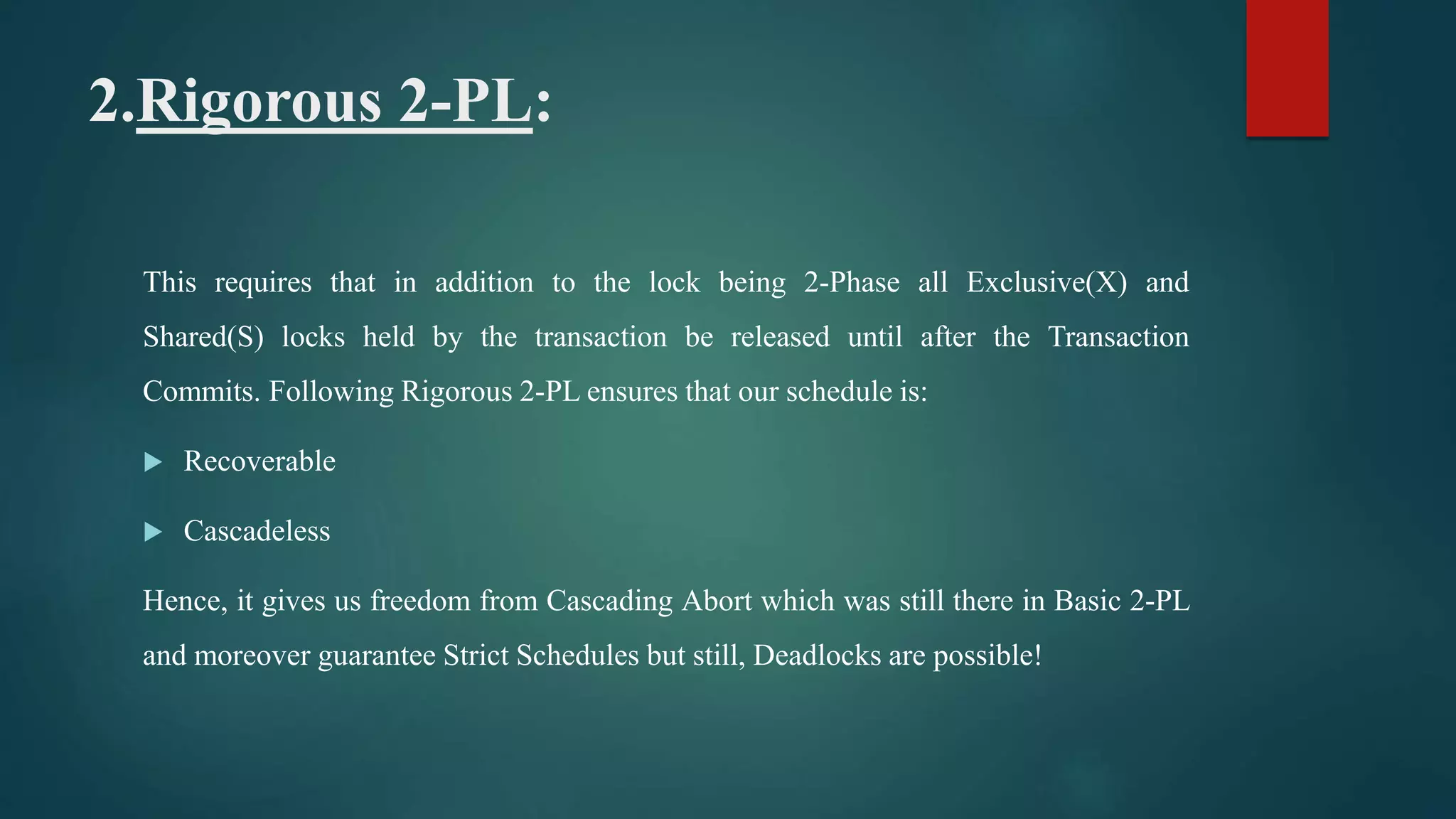 Variations Of Two Phase Locking | PPTX