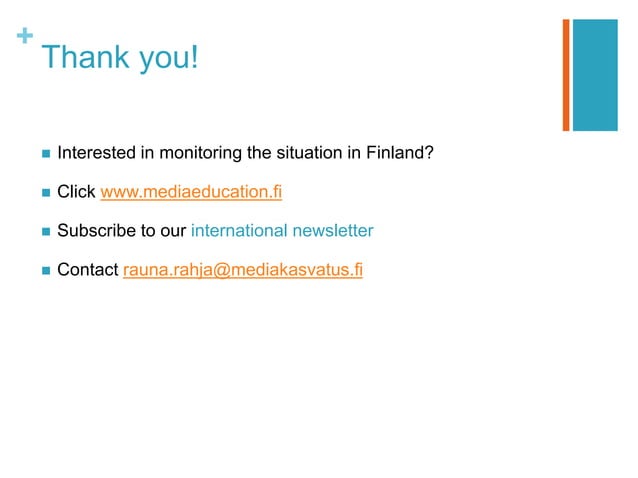 Current approaches and policies in Finnish Media Literacy | PPTX