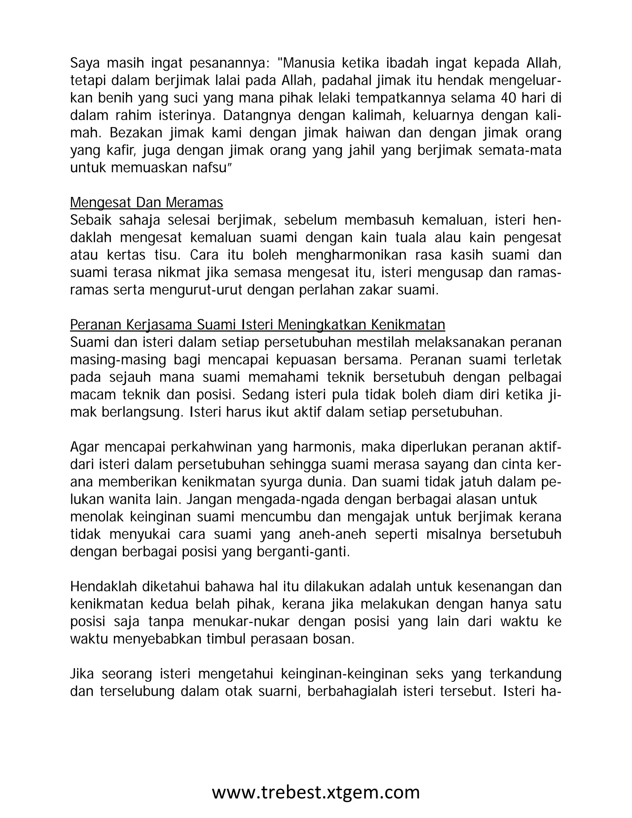 Rahsia Nikmat Jimak, Senggama, Persetubuhan, Seks | PDF