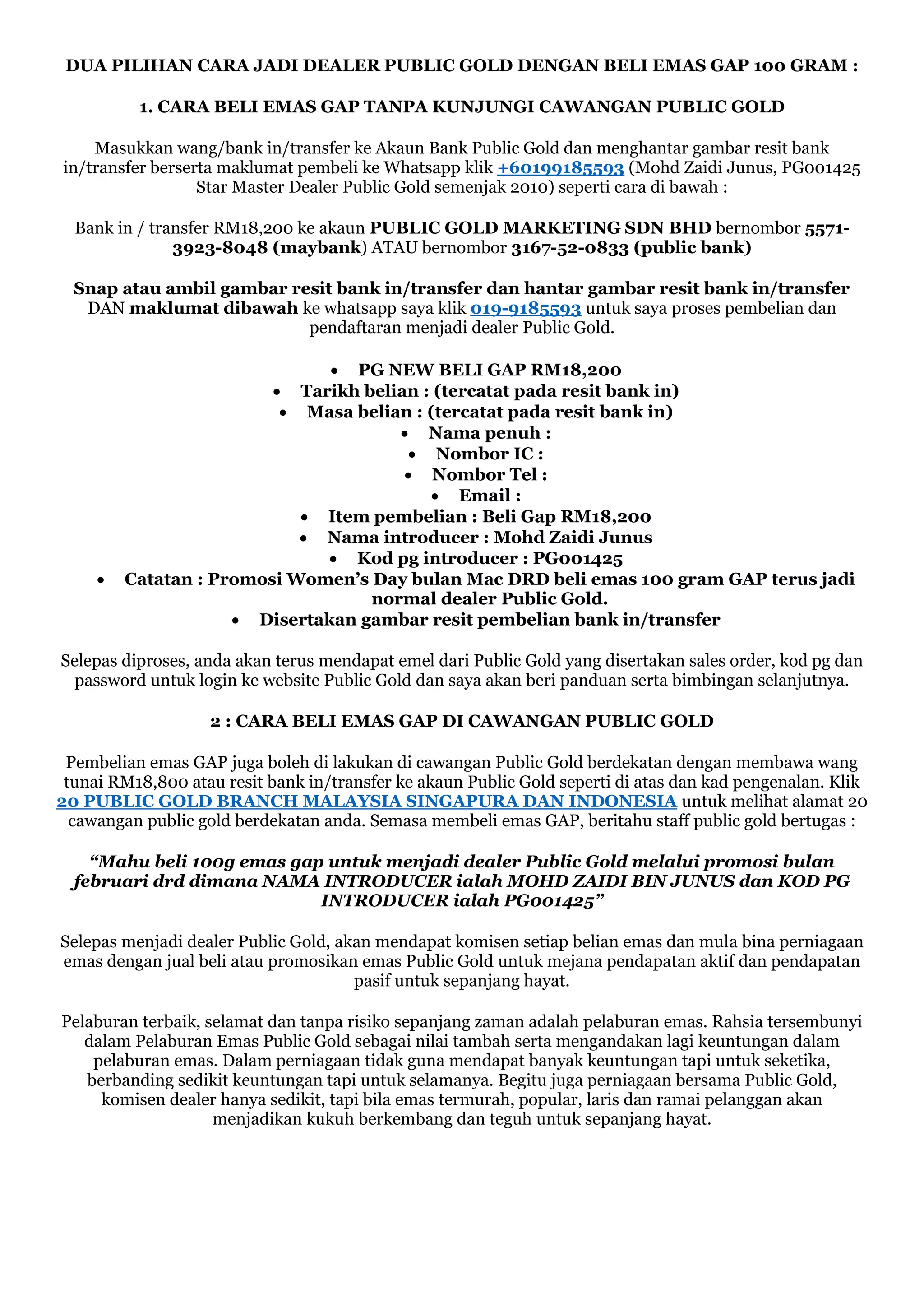 Rahsia pelaburan emas public gold | PDF