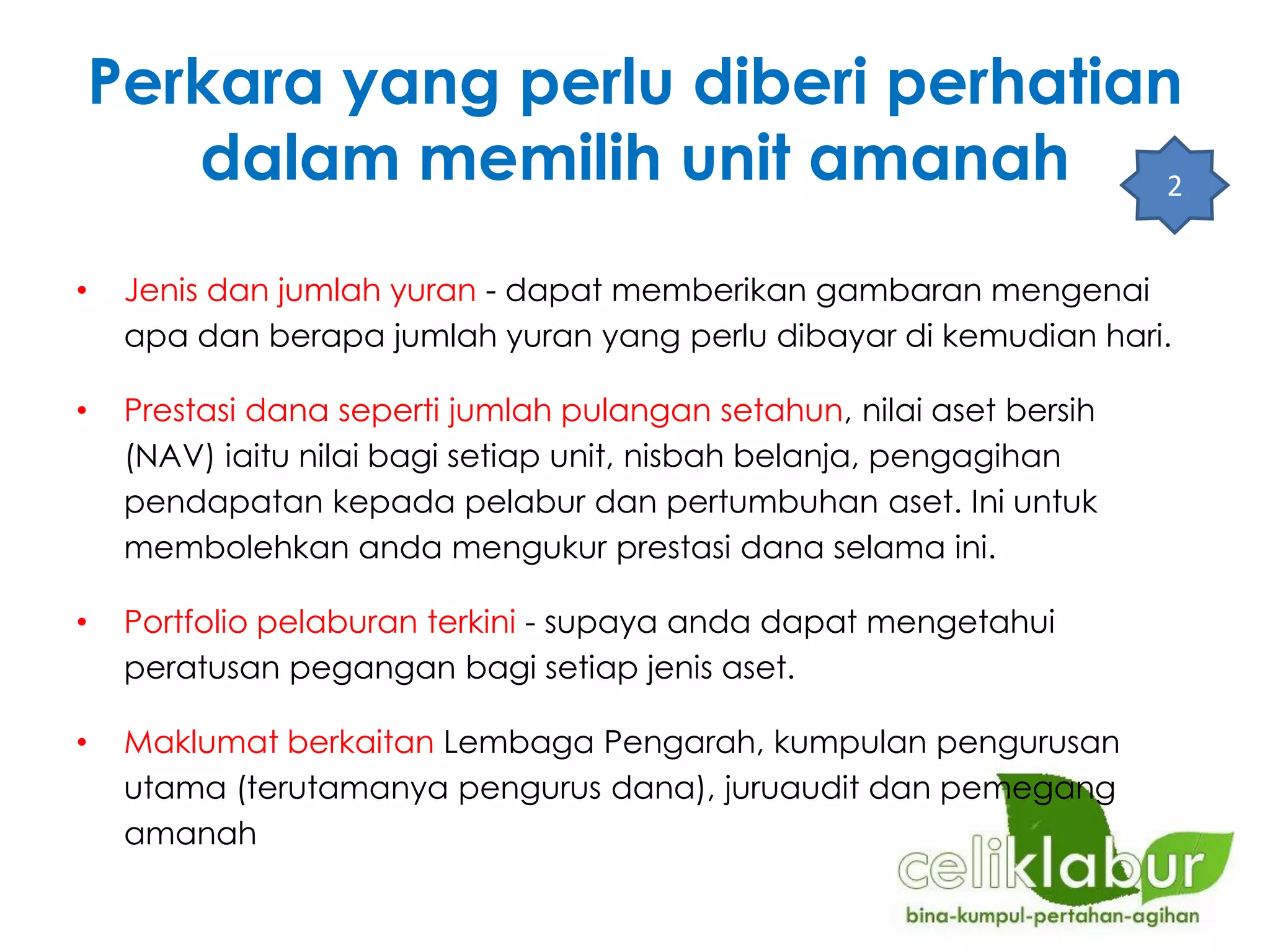 Rahsia pelabur bijak unit amanah | PDF