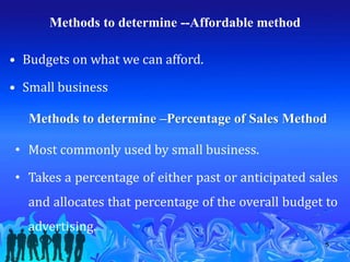 advertising budgeting | PPSX | Business Accounting & Finance | Business