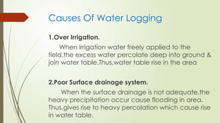 Water logging : causes, effects and it's solution | PPTX