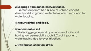 Water logging : causes, effects and it's solution | PPTX