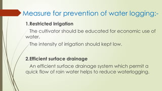 Water logging : causes, effects and it's solution | PPTX