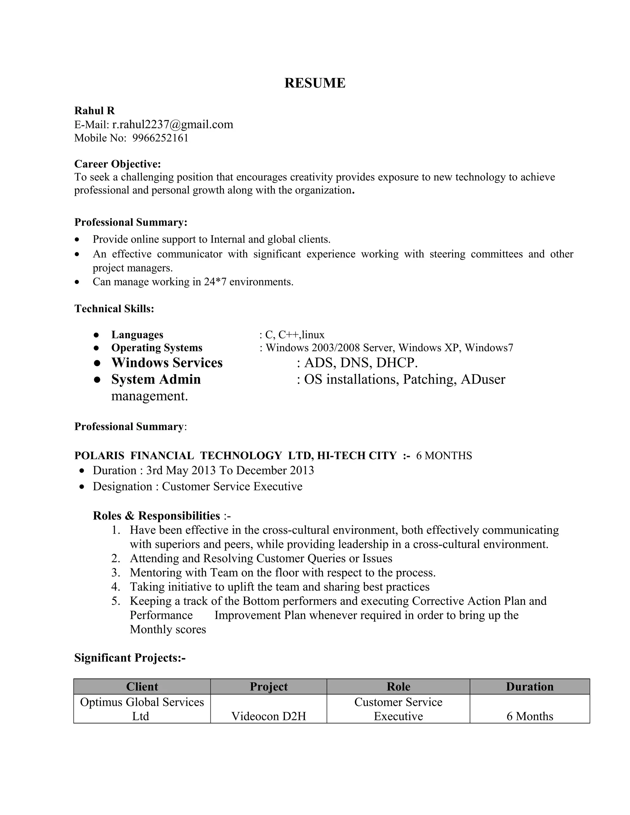 Rahul (1) | DOC | Operating Systems | Computer Software and Applications