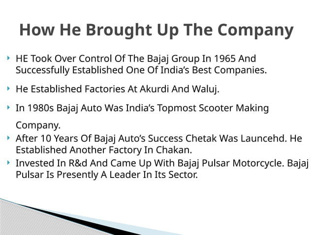 Presentation on rahul bajaj.pptx | PPT