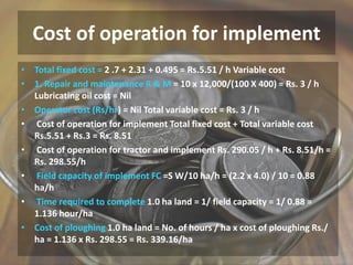 TRACTOR TYPES ,COST ANALYSIS OF TRACTOR POWER AND Attached implements ...