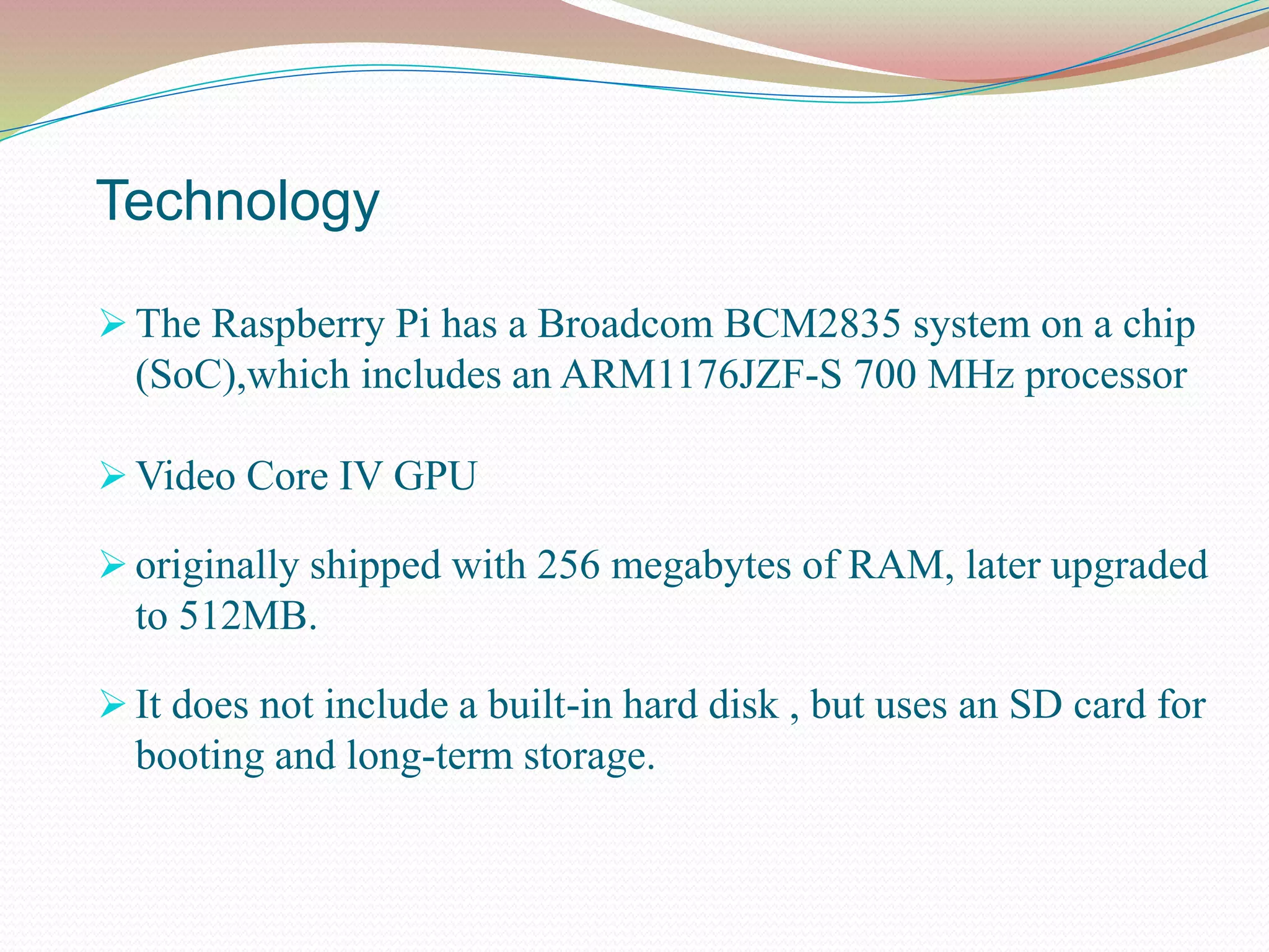 Presentation on Raspberry pi | PPTX