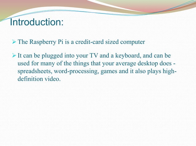 Presentation on Raspberry pi | PPTX