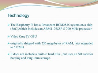 Presentation on Raspberry pi | PPTX