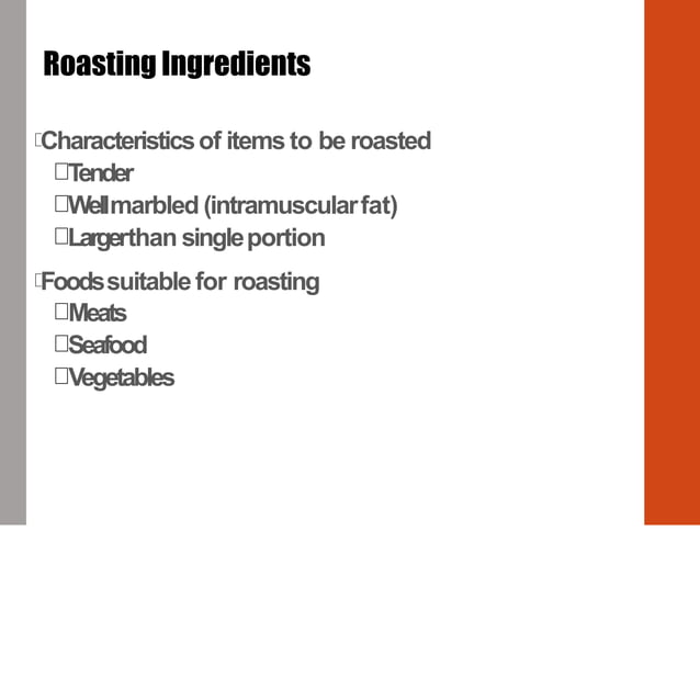 Types of cooking methods (Dry Heat) | PDF
