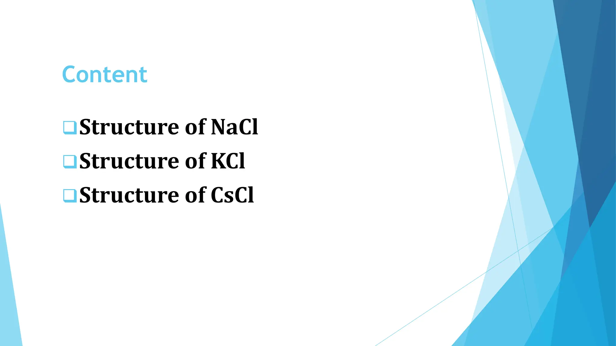Structure Of Nacl Kcl Cscl Chemistry Ppt Pptx
