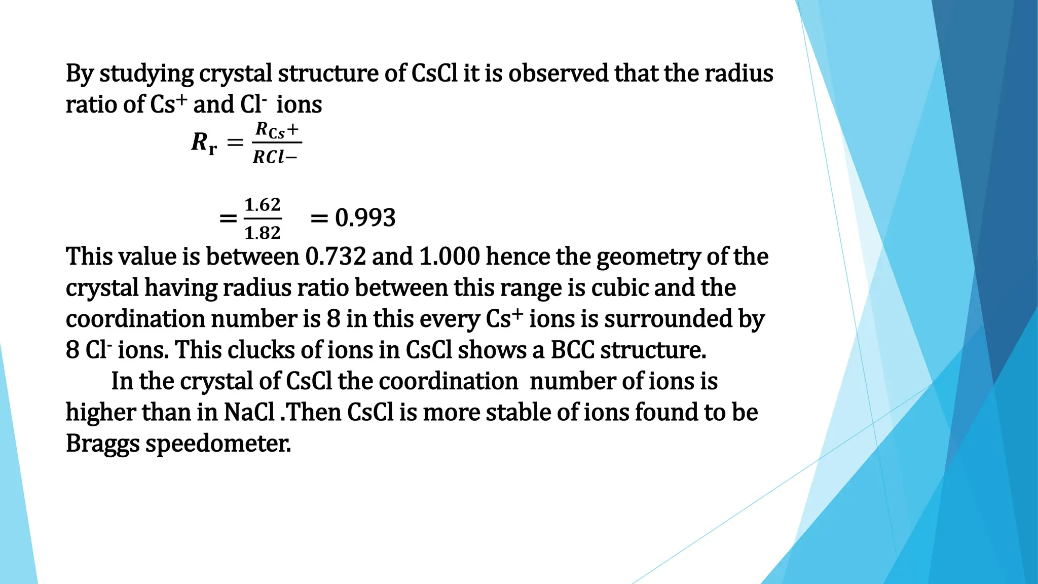 Structure Of Nacl Kcl Cscl Chemistry Ppt Pptx
