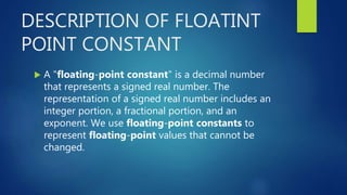 floating point constant in c | PPTX
