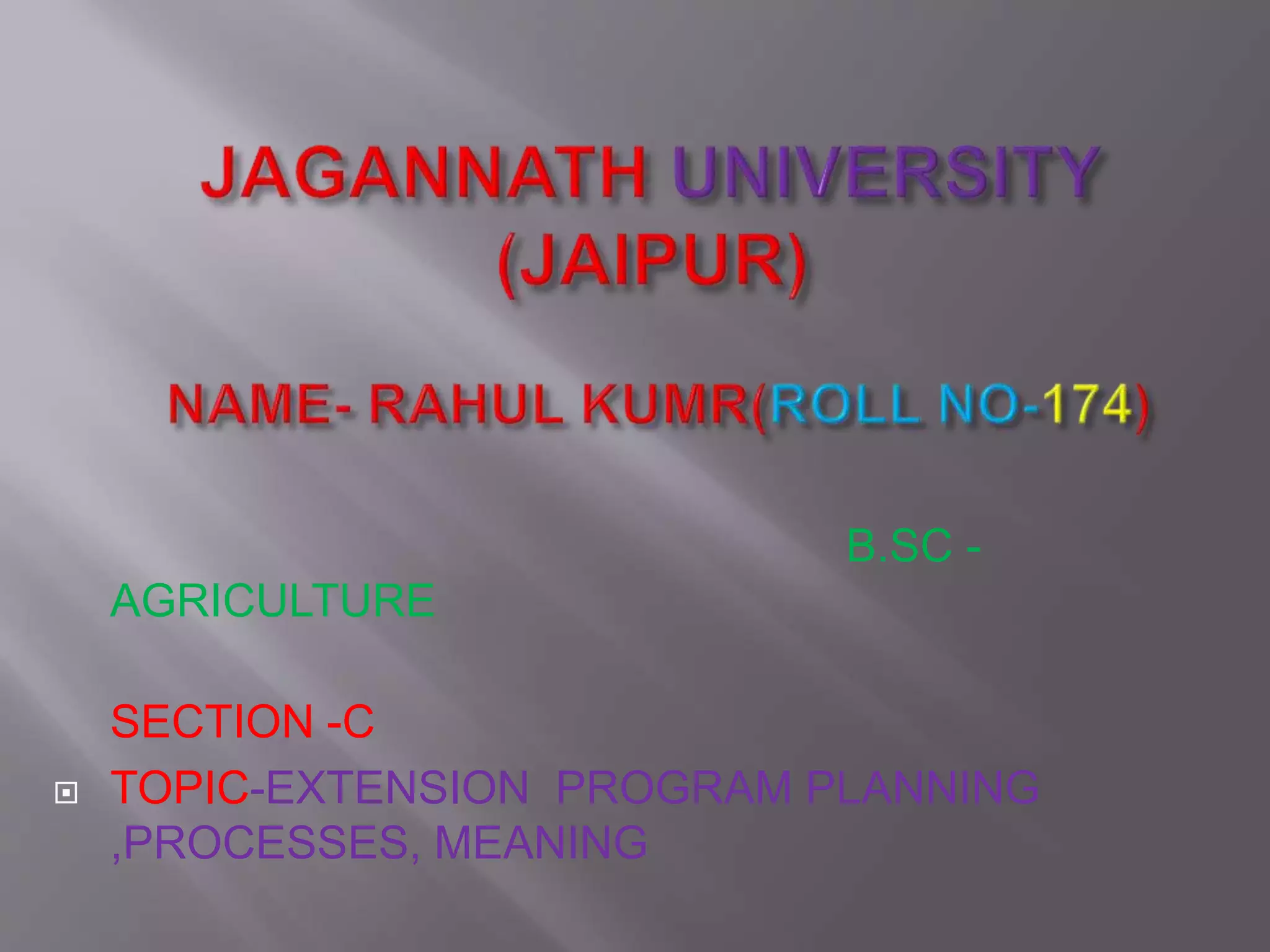 extension program planning ,meaning ,concept | PPT