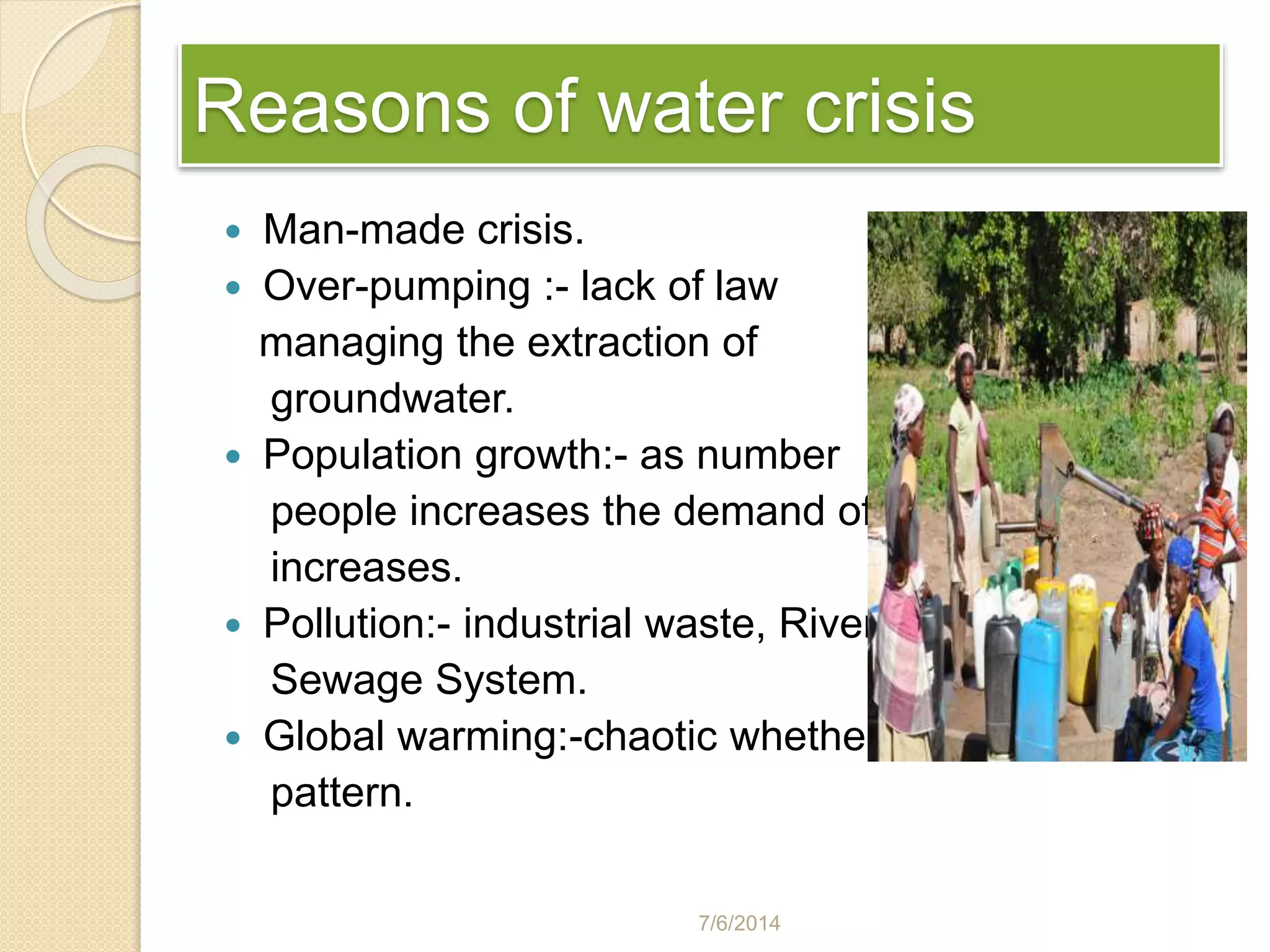 water crisis and climate changes | PPTX