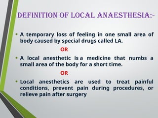 Local Anesthesia | PPTX