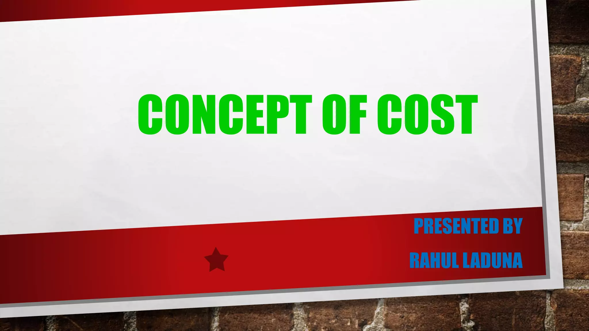 ECONOMICS COST CONCEPT | PPSX