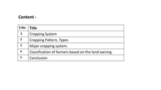 Area Specific Cropping System in Relation to Farmers Economy..pptx