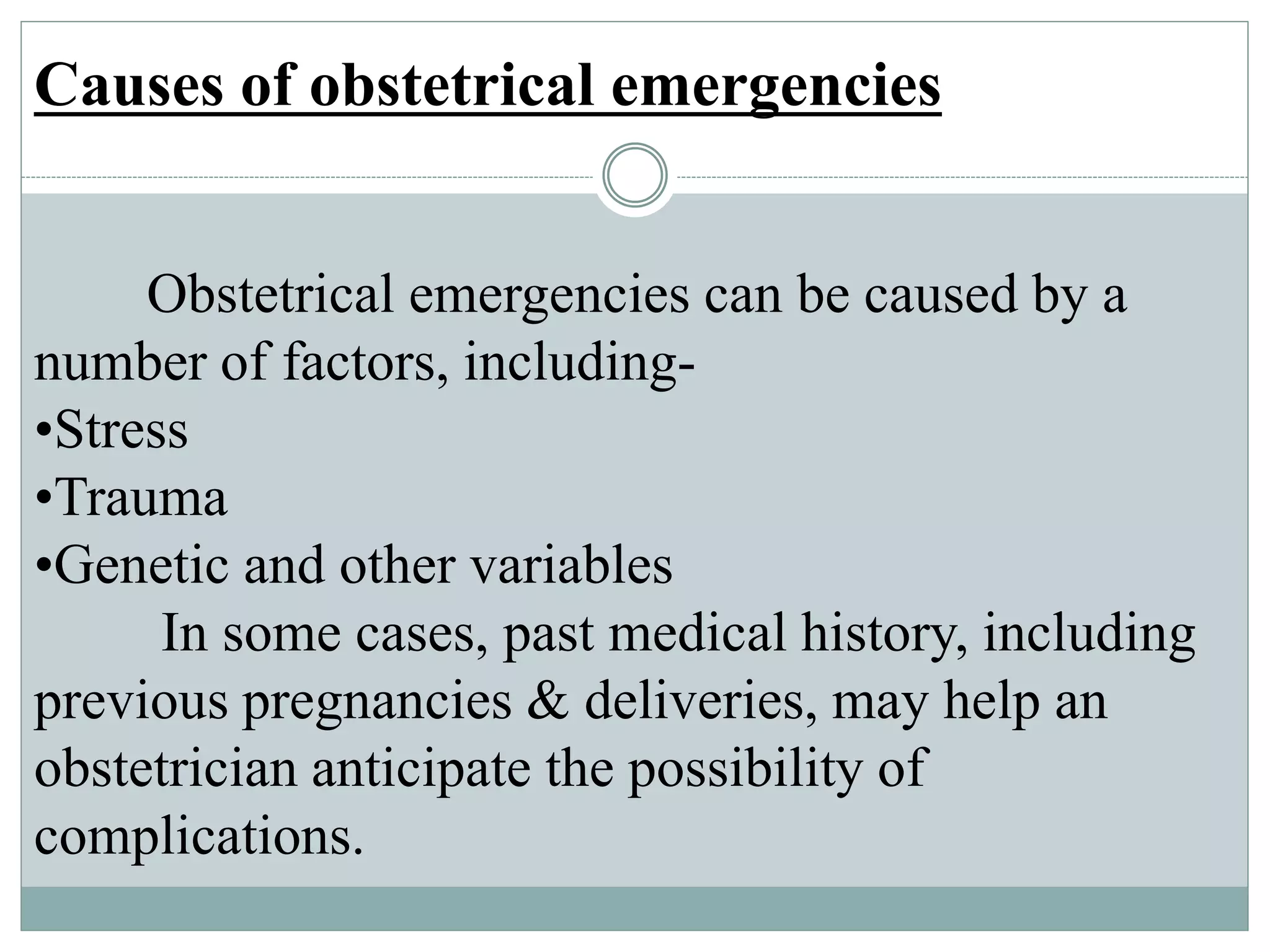 obstetric emergency | PPTX