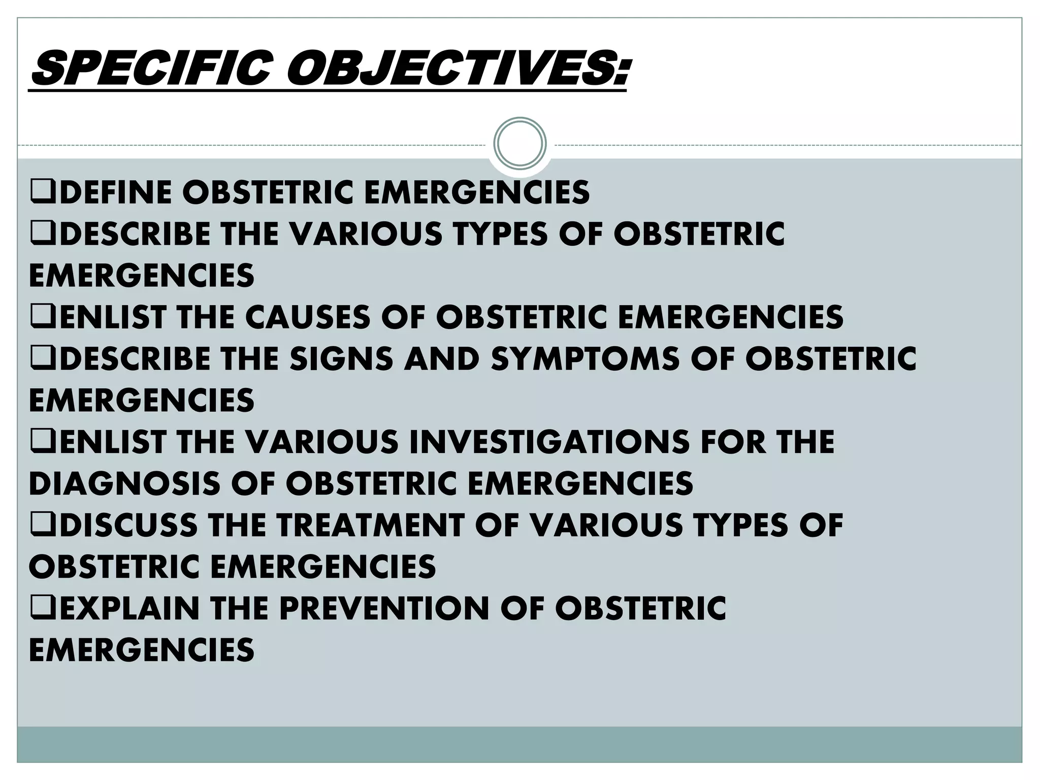 obstetric emergency | PPTX