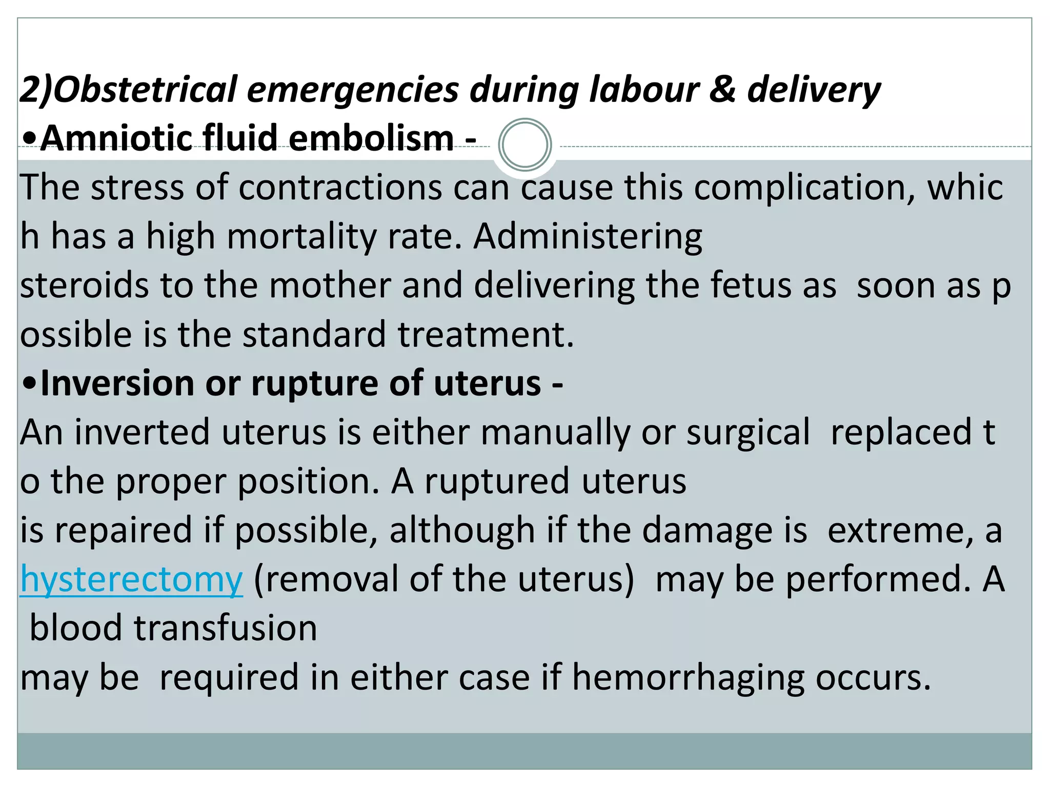 obstetric emergency | PPTX