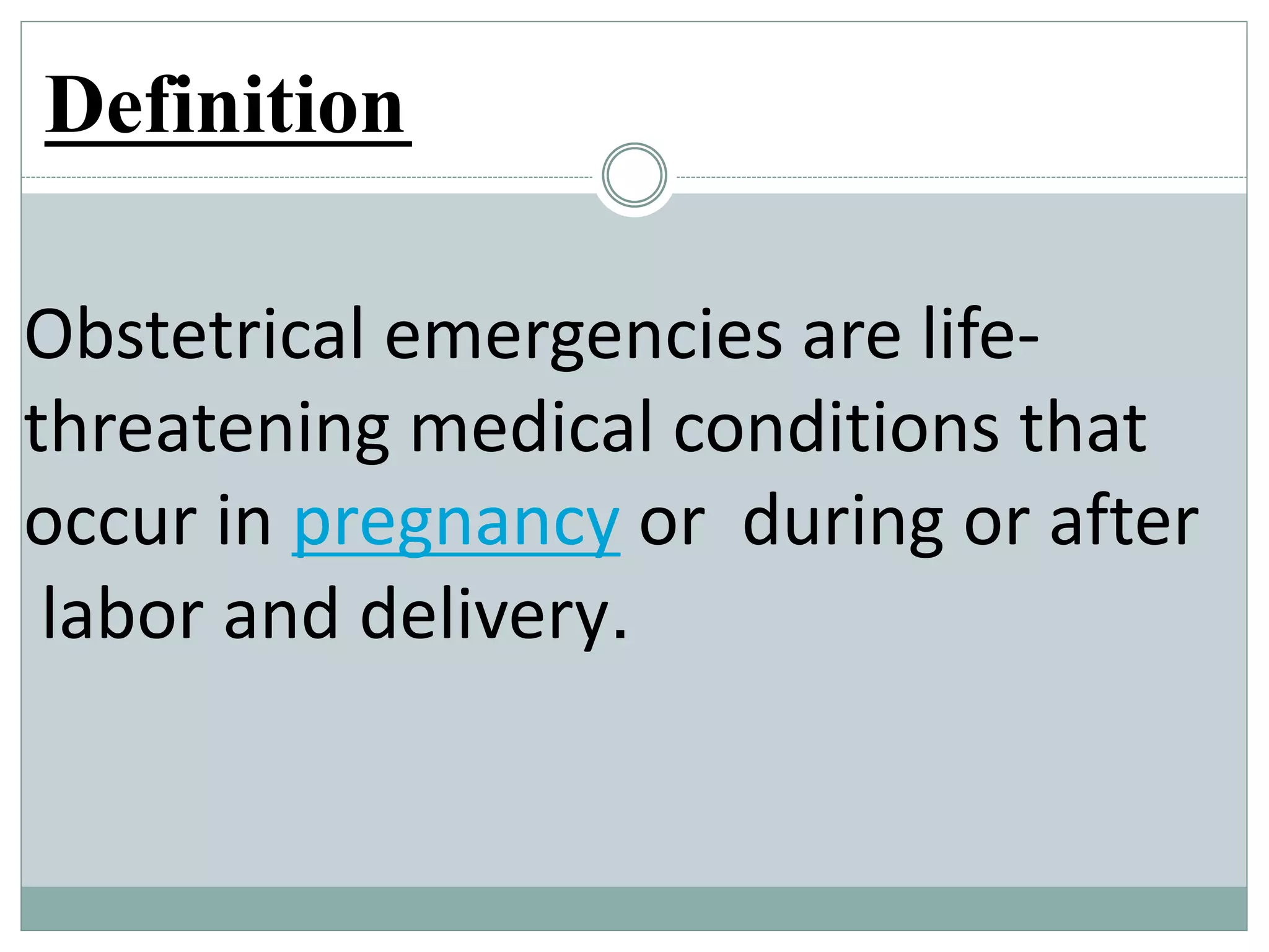 obstetric emergency | PPTX
