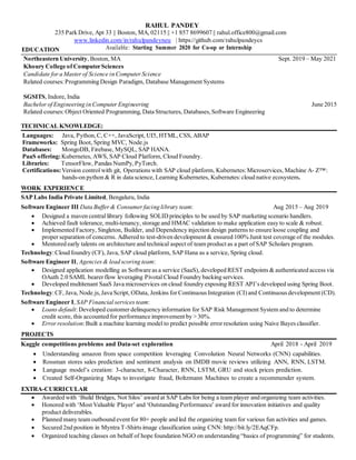 Rahul pandey 4 years experienced Java resume | PDF