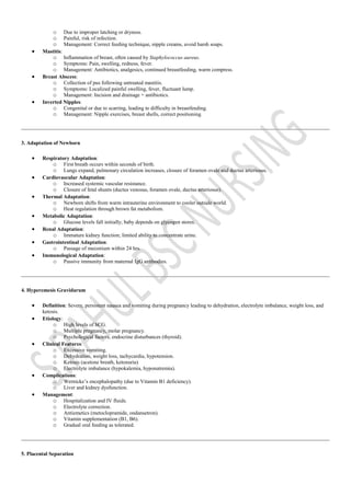 OBSTETRICAL AND GYNECOLOGY 5 MARKS STUDYING MATERIALS | PDF