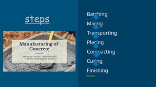 Concrete technology steps in manufacturing of concrete | PPTX