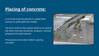 Concrete technology steps in manufacturing of concrete | PPTX