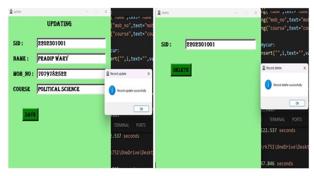 student management system by using tkinter mysql crud operation | PPTX