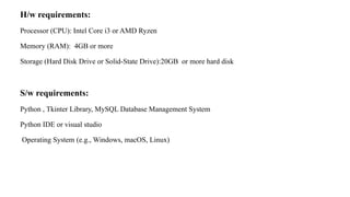 student management system by using tkinter mysql crud operation | PPTX