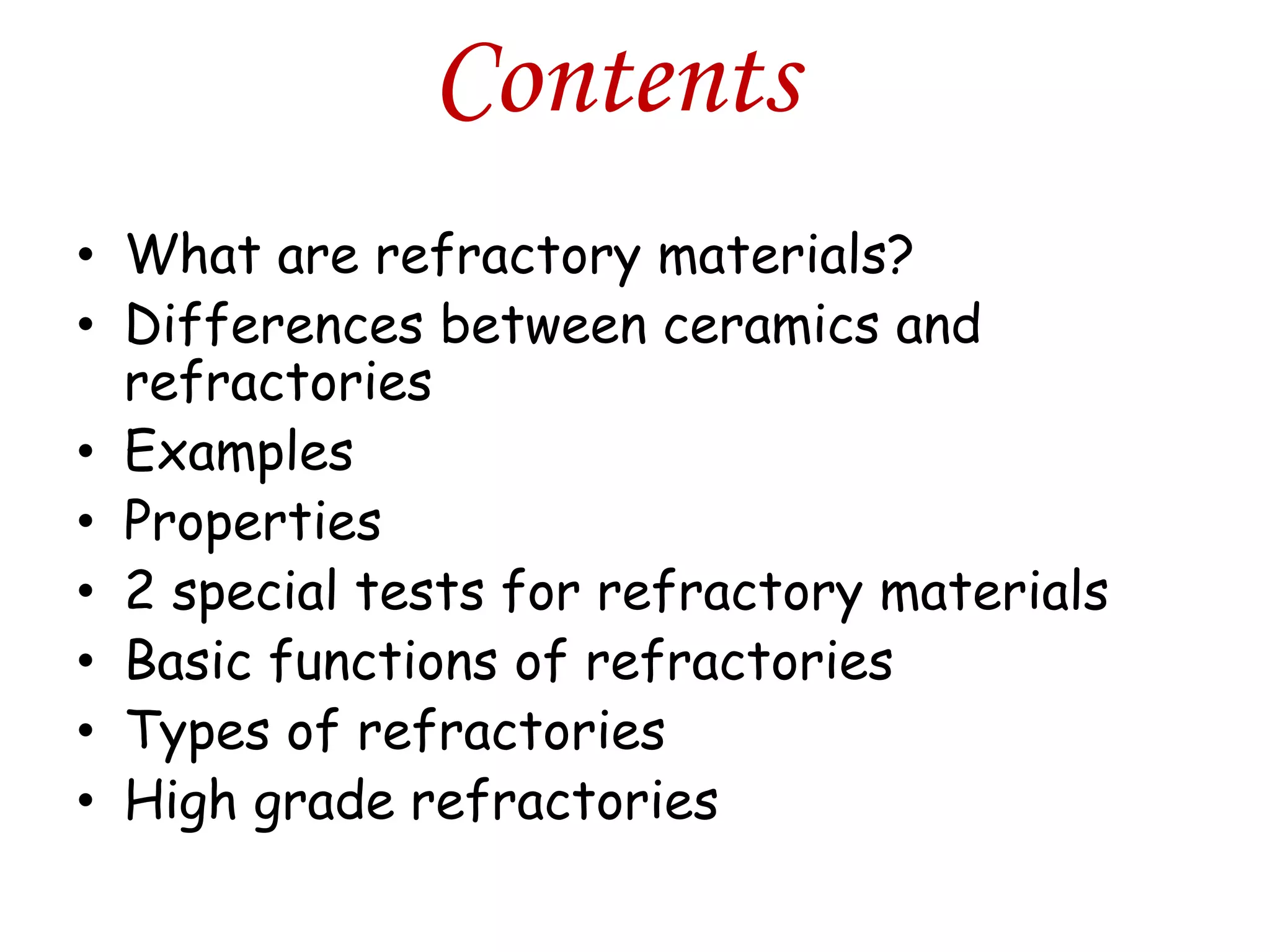 Introduction to refractory materials | PPTX