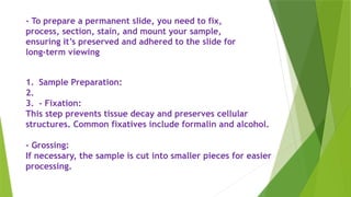 Preparation of permanent slide | PPTX