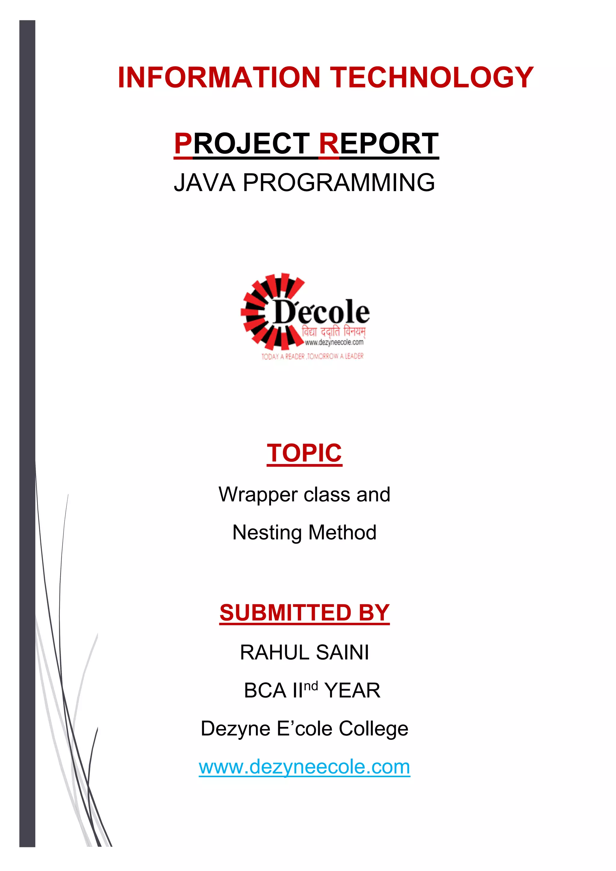 BCA 2nd year Java prog. File | PDF