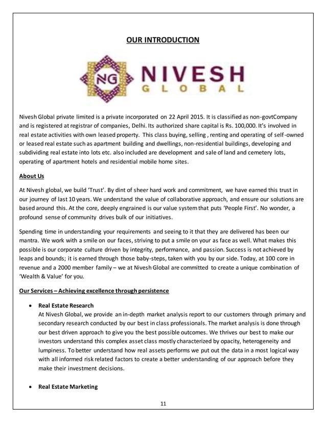 Business development summer internship project report | DOCX | Business ...